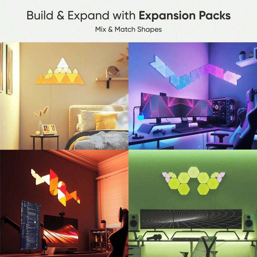Shapes Mini Triangles Smarter Kit - Smart LED Wall Light Panels - 9pk ...
