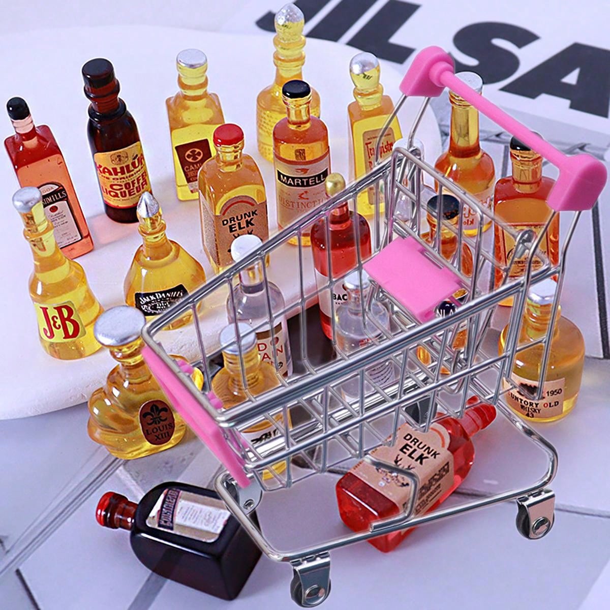 11pcs Miniature Supermarket Metal Shopping Cart Toy Model, Realistic ...