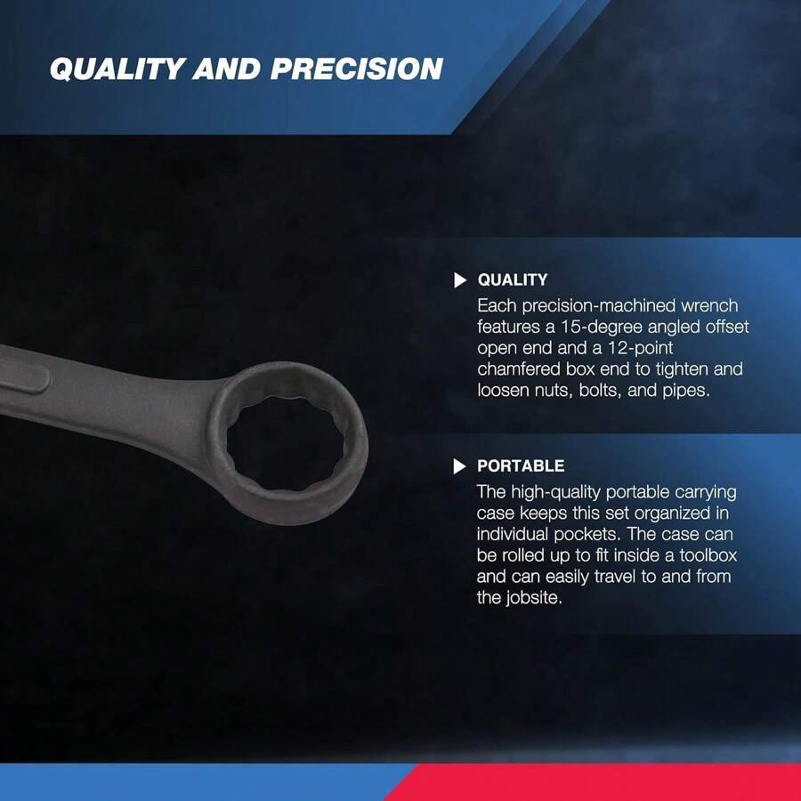 Extra Large Combination Spanner Set 16 Piece Convex Plate Construction ...