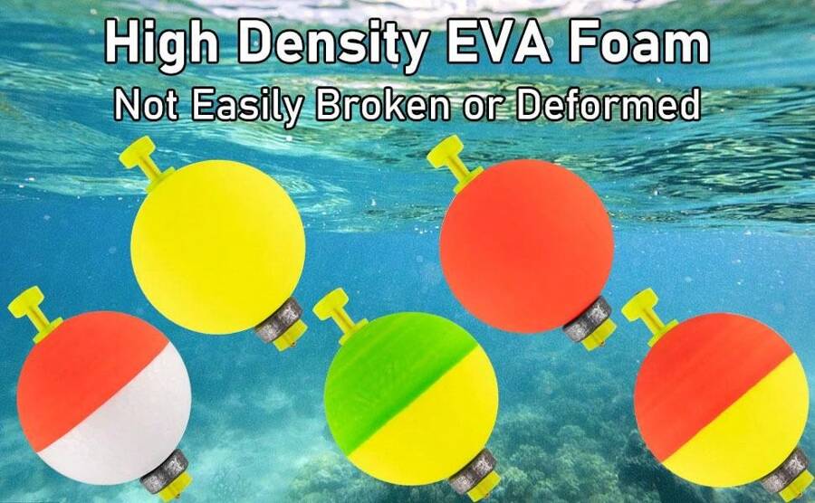 5pcsRound Highly Sensitive EVA Float Ball Long Throw Eye-Catching Foam ...