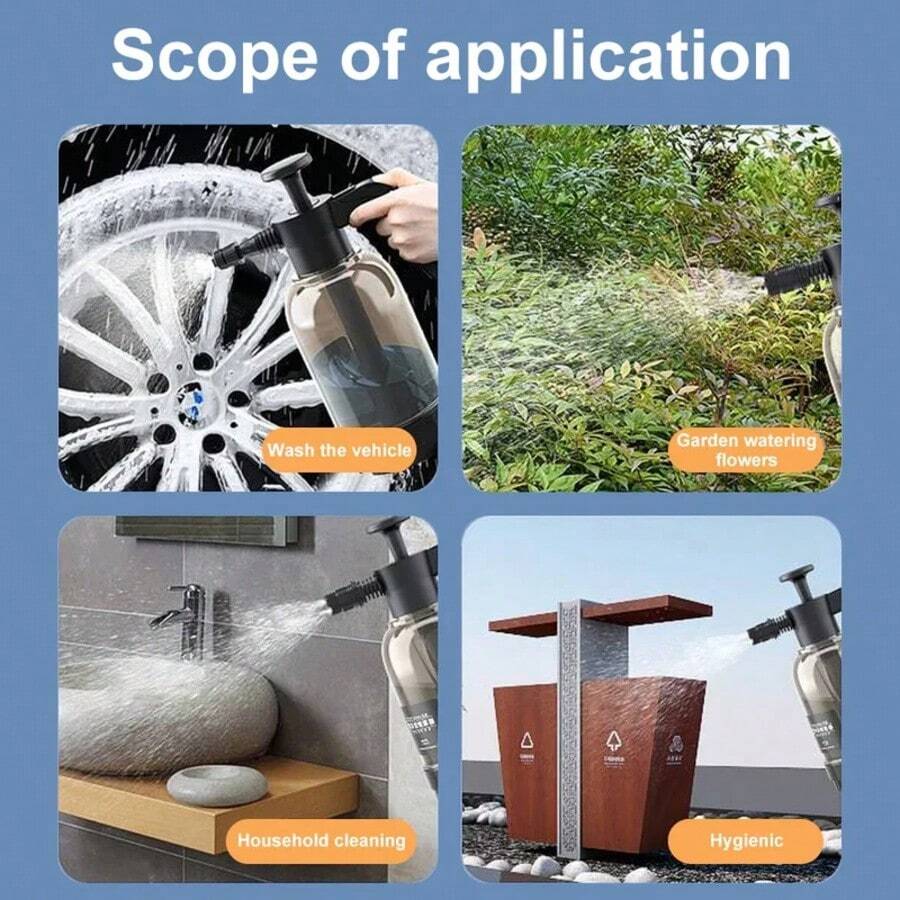 2L Hand Pump Wash Spray Bottle Car Foam Wash Sprayer Car High Pressure ...