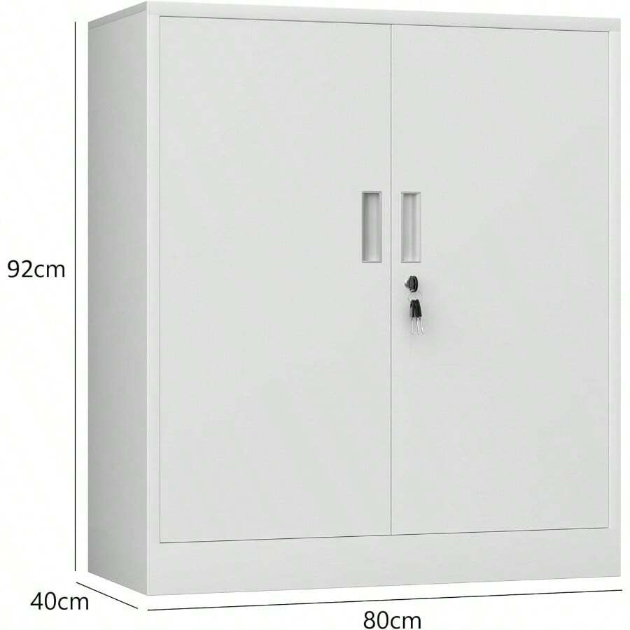 IJINGUR Metal Storage Cupboard With Locking Doors And 2 Adjustable ...