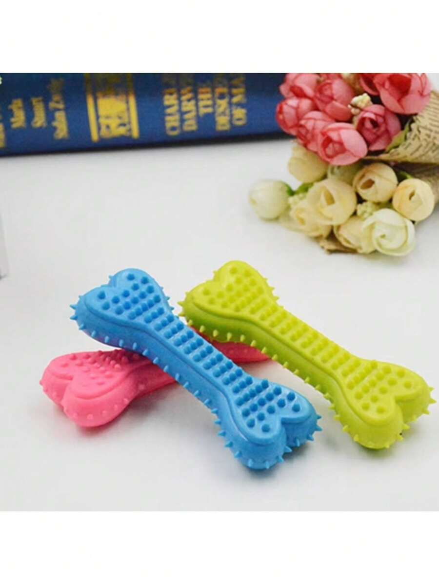 Interactive Rubber Bone Shaped Dog Chew Toy Teeth Cleaning Stick For ...