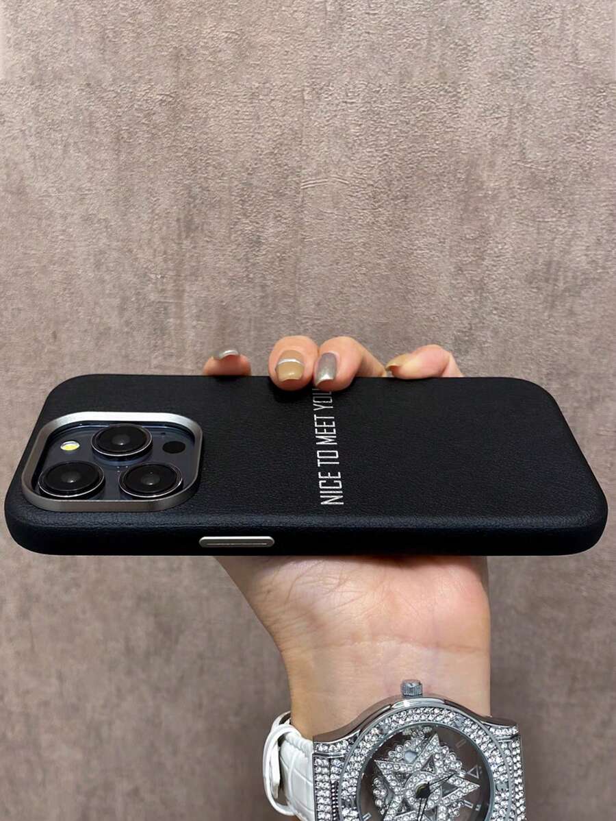 Metal Leather Texture Painted Shockproof Phone Case Cover For Apple IPhone 15, P16, P16 Pro Max ...