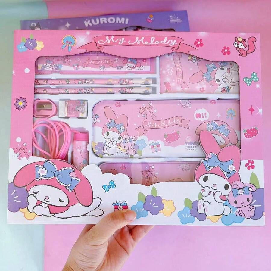 Sanrio 6/9PCS Sanrio Stationery Set Kuromi Pencil Box Jump Rope ...