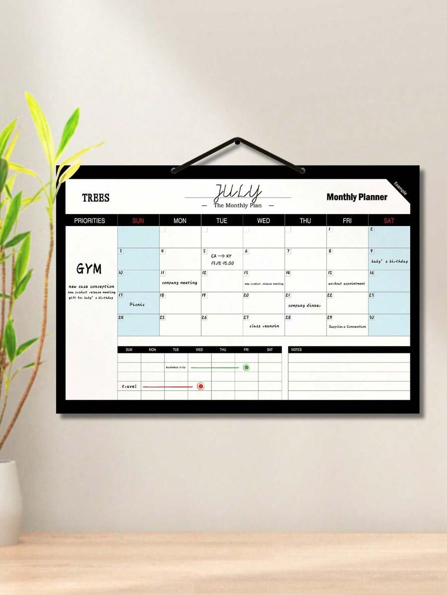 1pc 2025 Calendar And Habit Tracker, Simple A3 Undated 12 Months ...