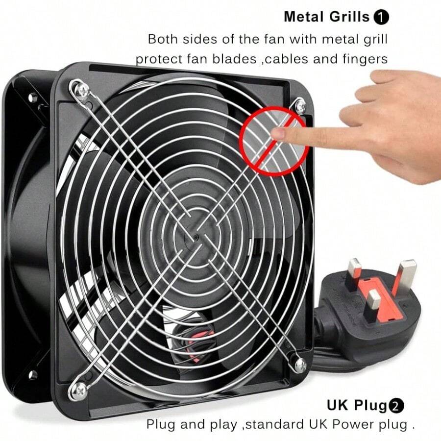 GDSTIME AC 220V Fan 200 X 60mm Axial Cooling Fan 240V 200mm X 200mm X 60mm Fan Big Airflow For ...