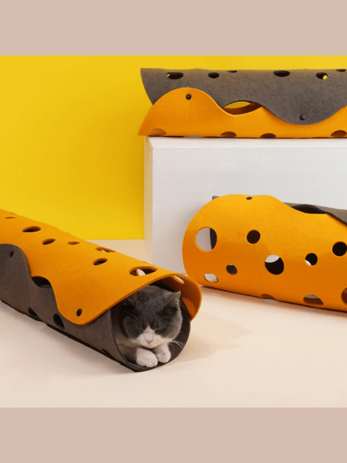 1pc Interlocking Felt Cat Tunnel Scratcher With Maze, Multi-Functional ...