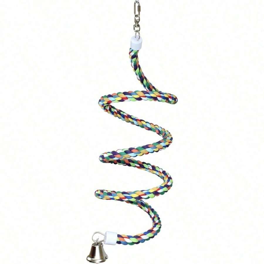 Rope Boing Coil Swivel Swing Parrot Cage Toy, Macaw, Cockatoo, African ...