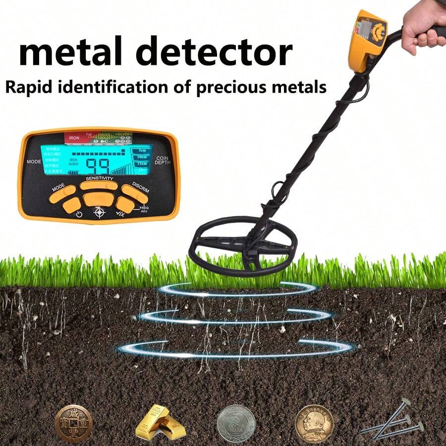 Detector de metales profesional impermeable IP68 con localizador preciso, diseño portátil y ...