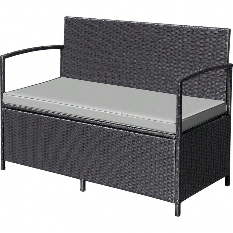 Patio Loveseat Wicker Outdoor Furniture, All Weather Rattan ...
