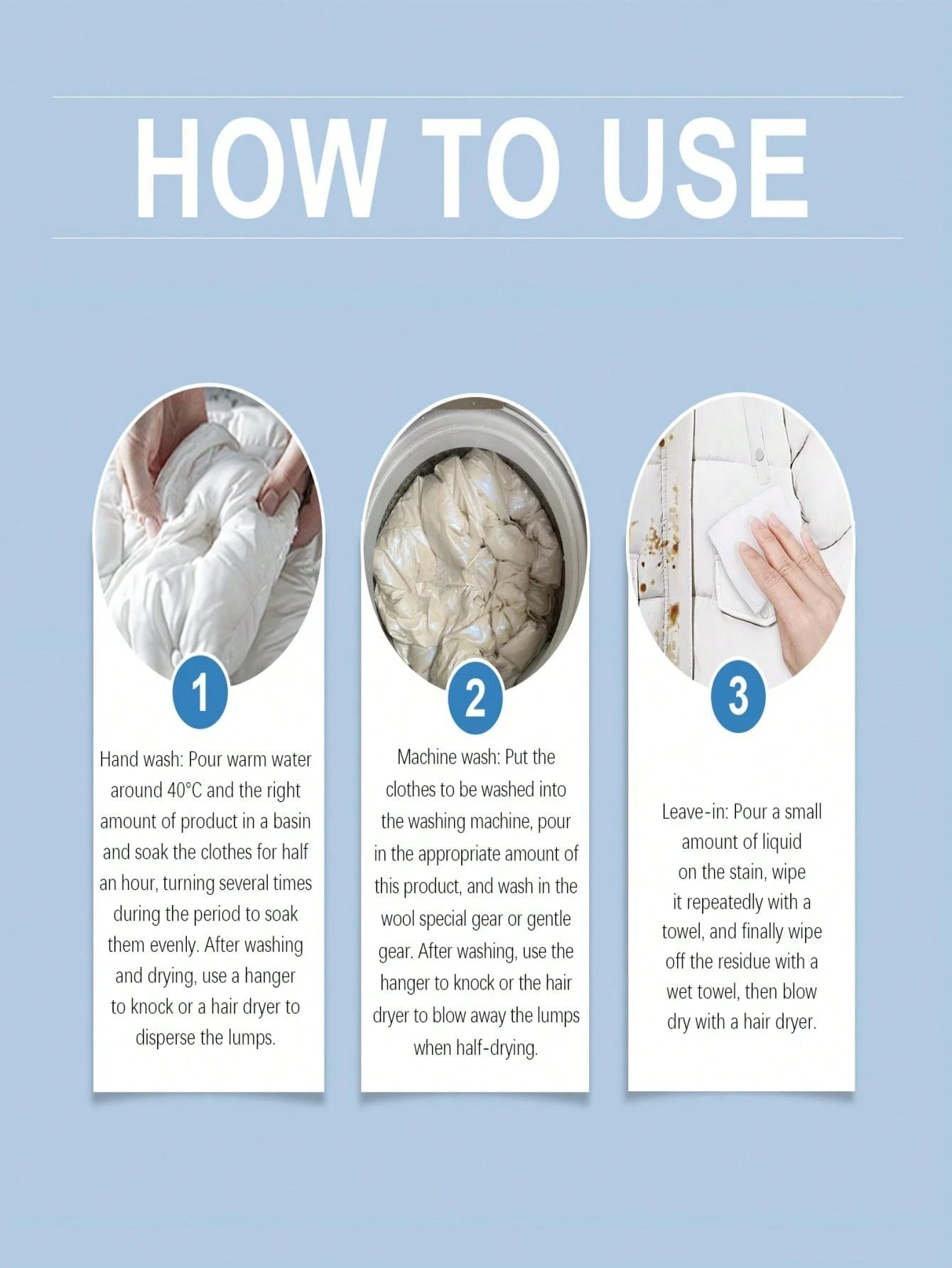 Down Jacket Detergent, Gentle & Non-Irritating, Effectively Cleans And Restores Fluff, Suitable ...