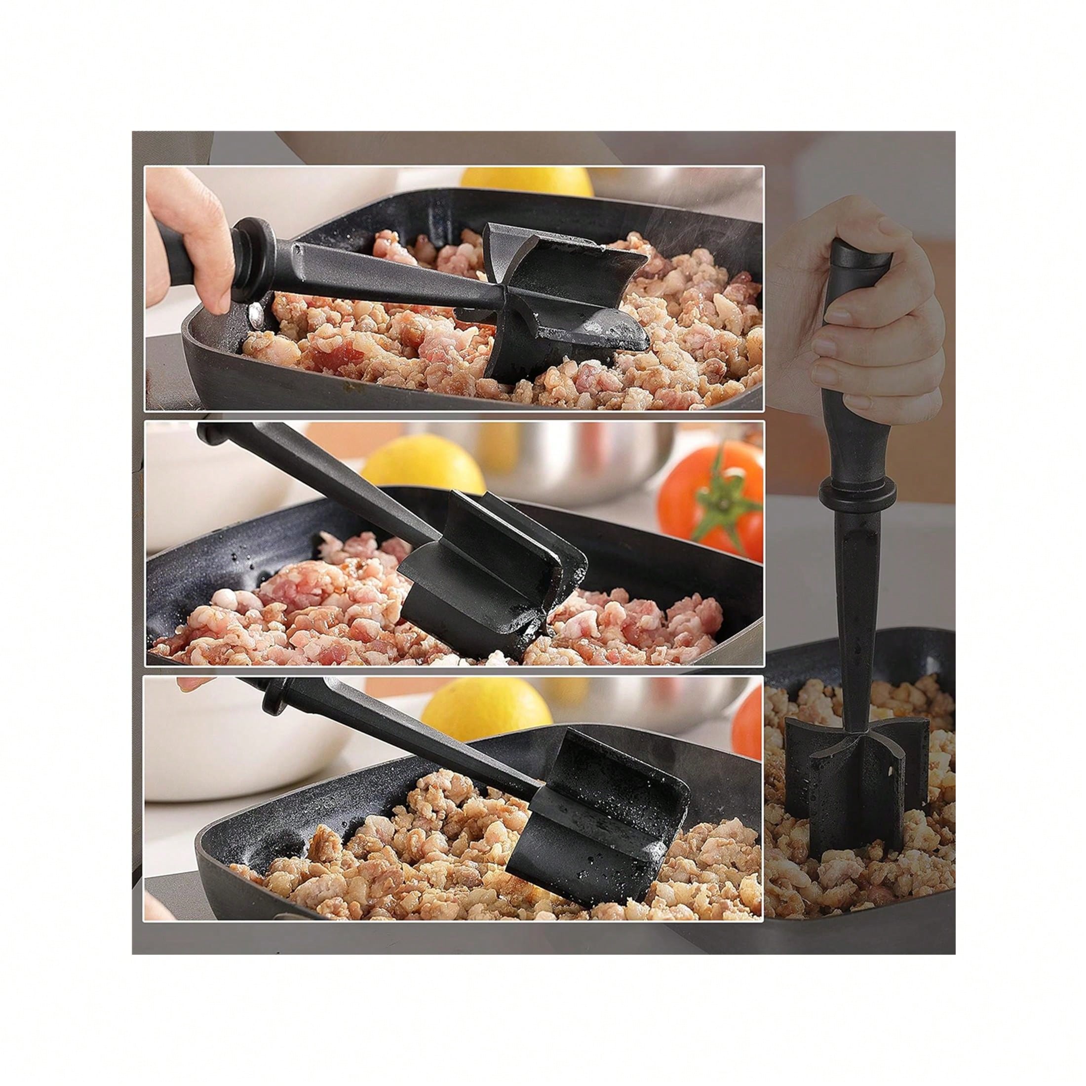 1pc Ground Beef Slicer, Hamburger Heat-Resistant Chopper, 5 Curved ...