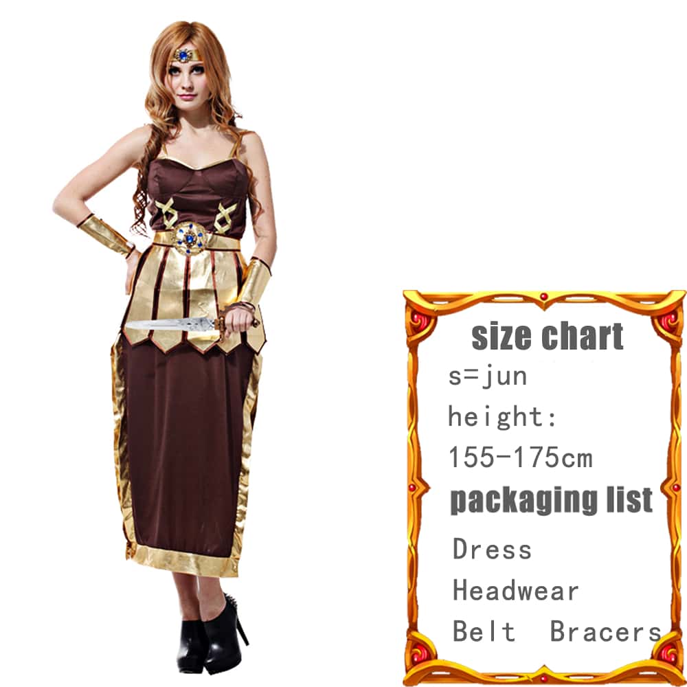 Roman Female Warrior Cosplay Party Dress Goddess Costume Woman ...