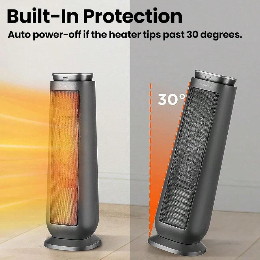 Climatik Oscillating Black Tower Ceramic Heater - Energy Efficient ...