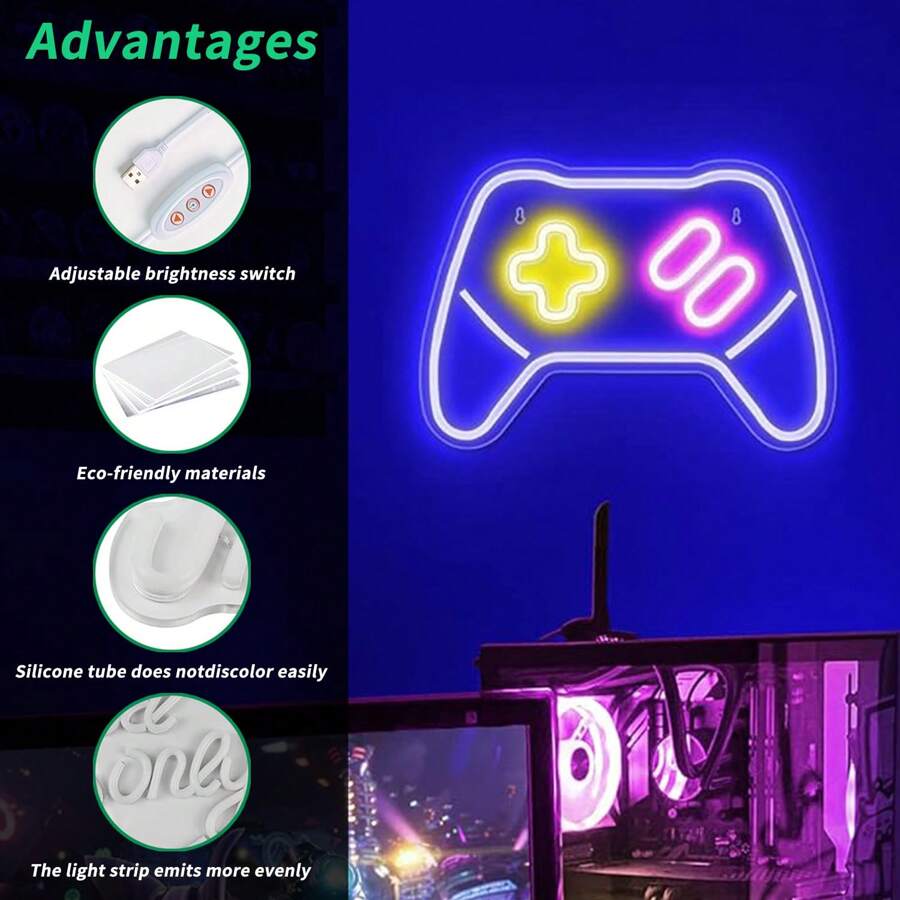 [Holiday Hot Selling Lighting] 1PC Gamer Neon Sign, Gaming Controller ...