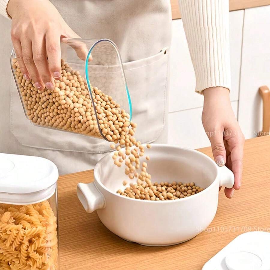 Pasta Storage Box Transparent Plastic Grain Seal Tank Spaghetti Storage ...