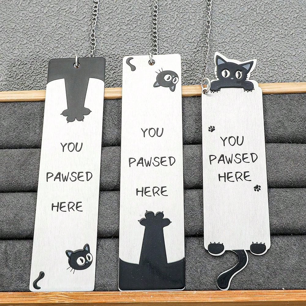 New Cute Black Cat Bookmark Stainless Steel Bookmark, Sturdy , With ...