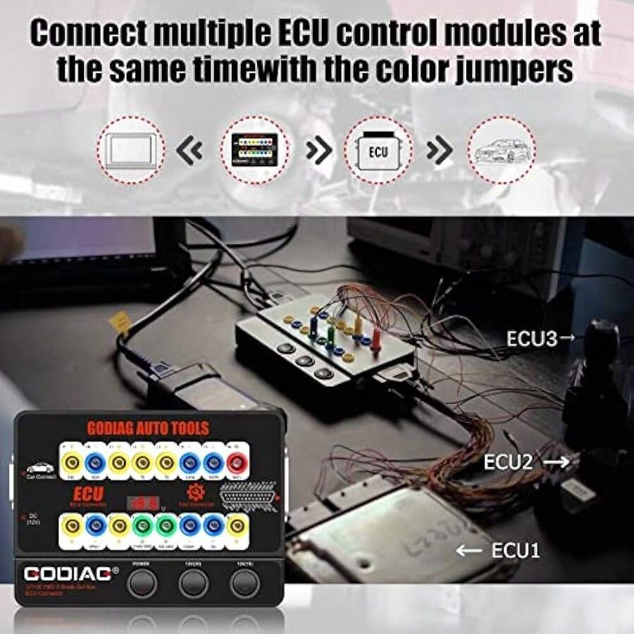Godiag Obd2 Breakout Box Gt100 Obd2 Protocol Detector With Voltage Display 16pin Ecu Connector
