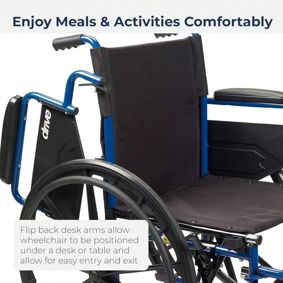 Drive Medical BLS18FBD-ELR Blue Streak Lightweight Wheelchair With ...