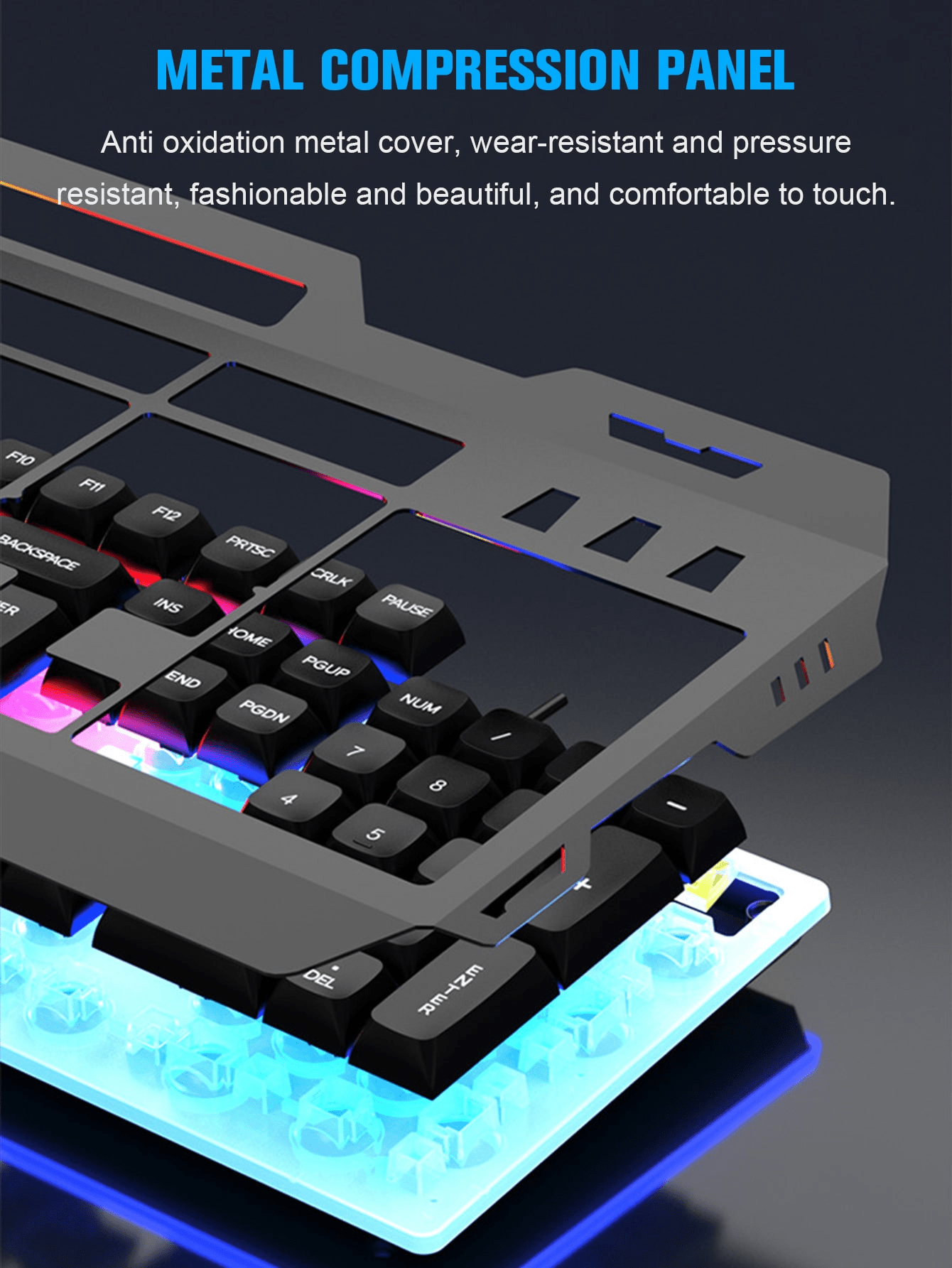 Cool Backlit Mechanical Feel Keyboard And Mouse Set, Wired LED ...