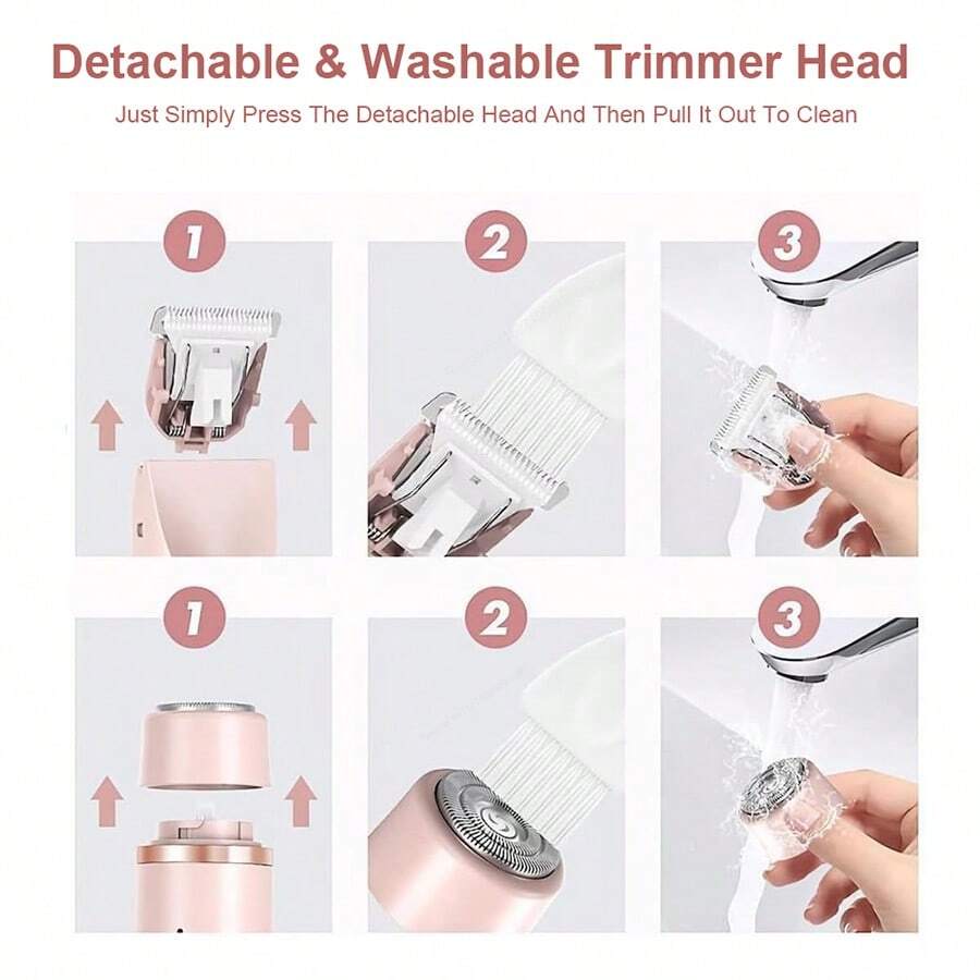 Dual Head Hair Trimmer Women Electric Razors Rechargeable Wet Dry ...
