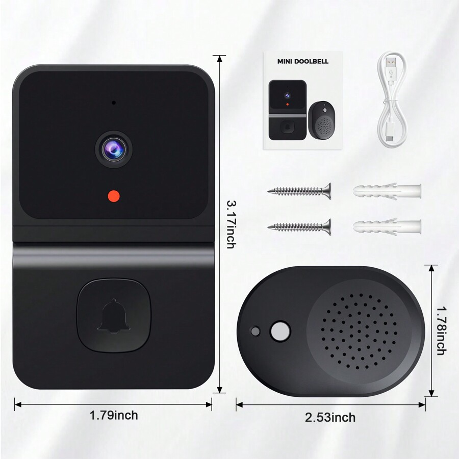 LARMCAM Smart Wireless Doorbell, Home Graffiti Electronic Cat Eye Video ...