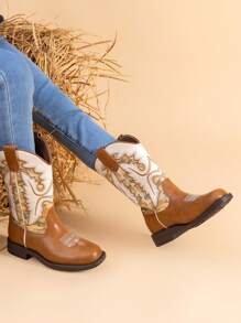 Botas vaqueras occidentales para niños y niñas, botas cuadradas de ...