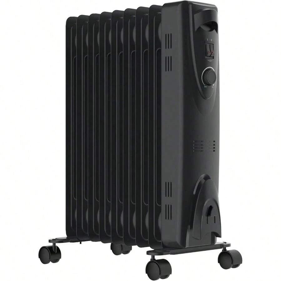 MYLEK Oil Filled Heater Radiators 2000W Electric Portable Black Heaters ...