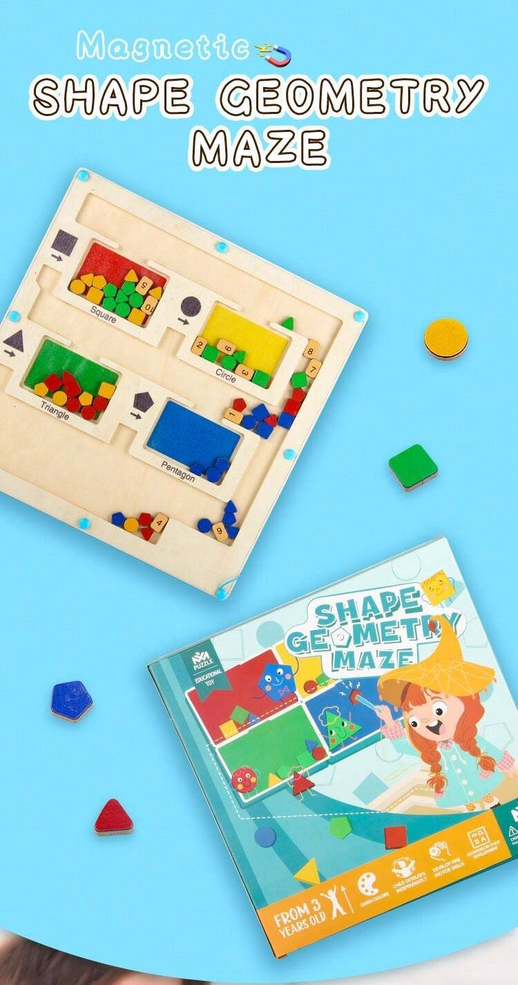 Wooden Maze Game, Shape And Color Sorting, Logic Thinking Educational ...
