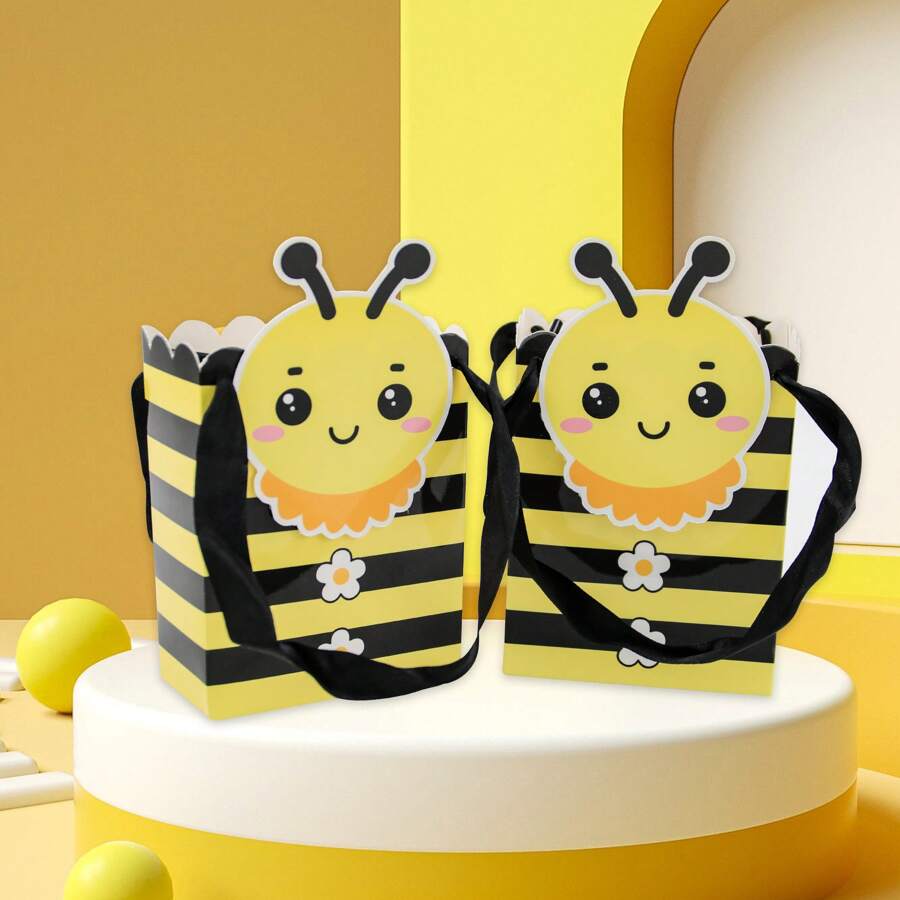20PCS Honey Bee Small Gift Bags With Handles Bee Bags For Party Favor ...