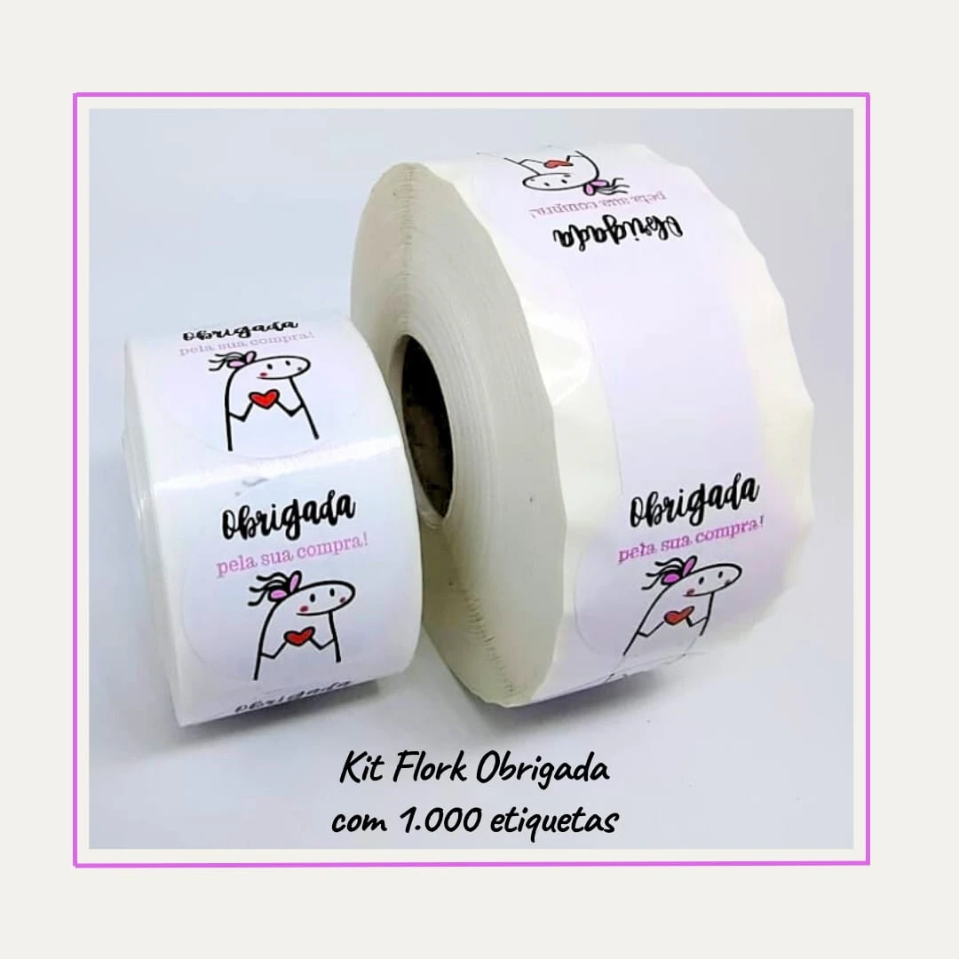 Kit 1,000 Bento Flork Adhesive Labels Thank You For Your Purchase ...