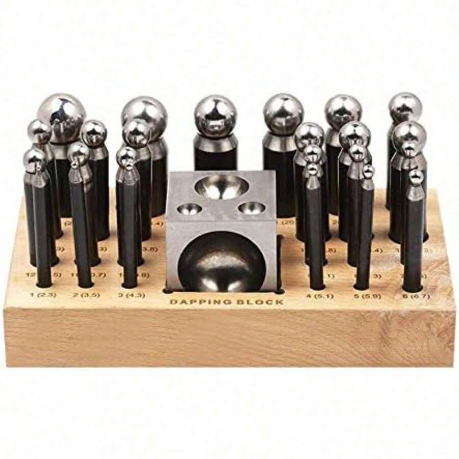 26 Piece Dapping Doming Punch Block Set 2.3 Mm To 25 Mm Jewelry Making ...