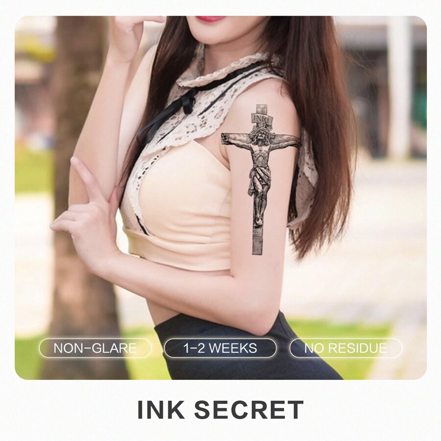 INK SECRET INK SECRET 1PC Thorned Crown Waterproof Herbal Tattoo Stickers For Men And Women ...