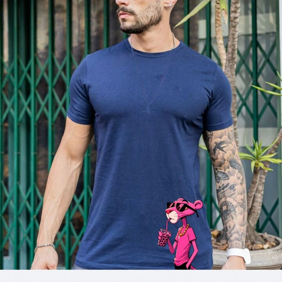 Camiseta Streetwear Pantera Rosa Unissex Tumblr Camisa Premium 100% ...