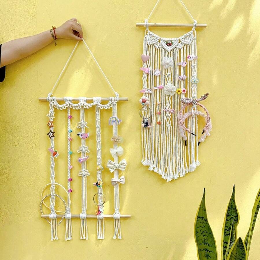 1pc Macrame Wall Hanging, Bohemian Style Wall Decor, Photo Frame, Headboard Hanging Tapestry ...