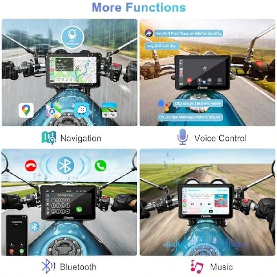 Carpuride W702 Motorcycle GPS Carplay Screen Wireless CarPlay And ...