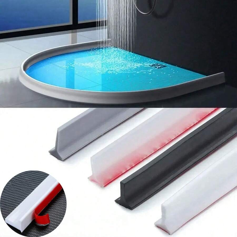 1Pc 39.37in Water Shower Dam Bathroom Water Stopper Silicone Retaining ...