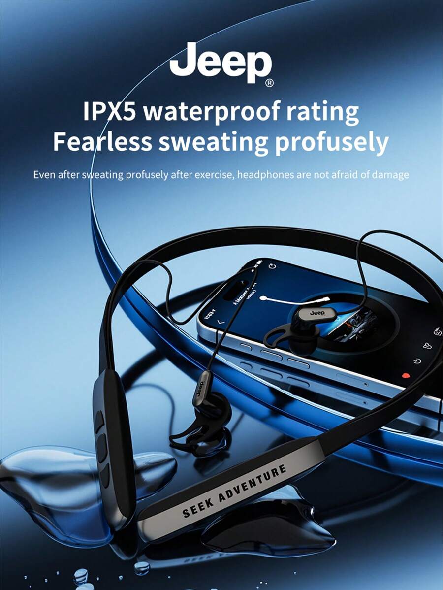 Jeep Jeep Bone Conduction Earphones JP EW122 Neck Hanging Headphones ...