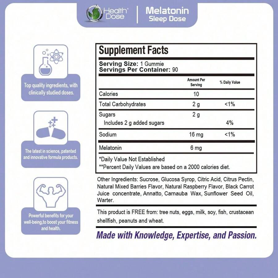Health Dose Melatonin Sleep Dose Dietary Supplement, Extra Strength ...
