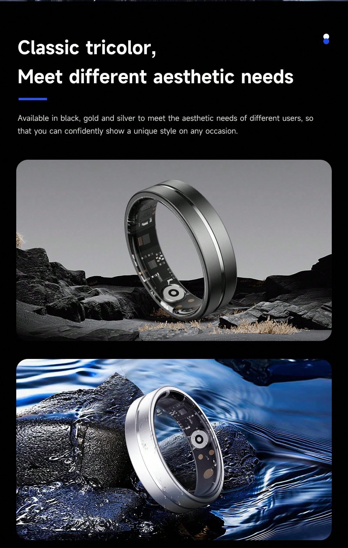 SIMSONLAB Anello intelligente da donna, tracker di fitness, anello ...