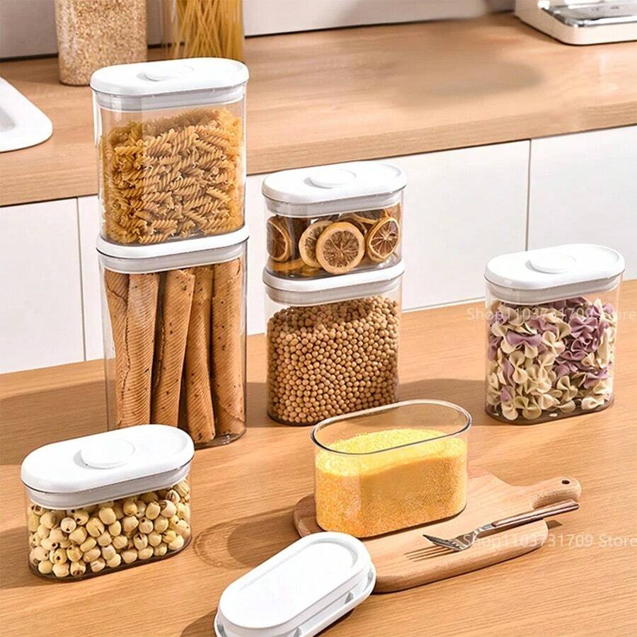 Pasta Storage Box Transparent Plastic Grain Seal Tank Spaghetti Storage ...