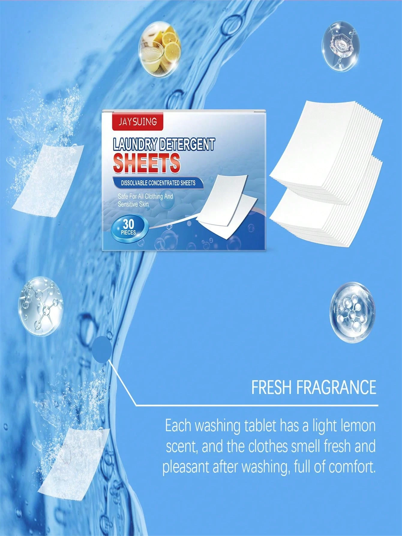 Clothing Detergent Sheets - Gentle Care, Removes Odors, Grease And ...