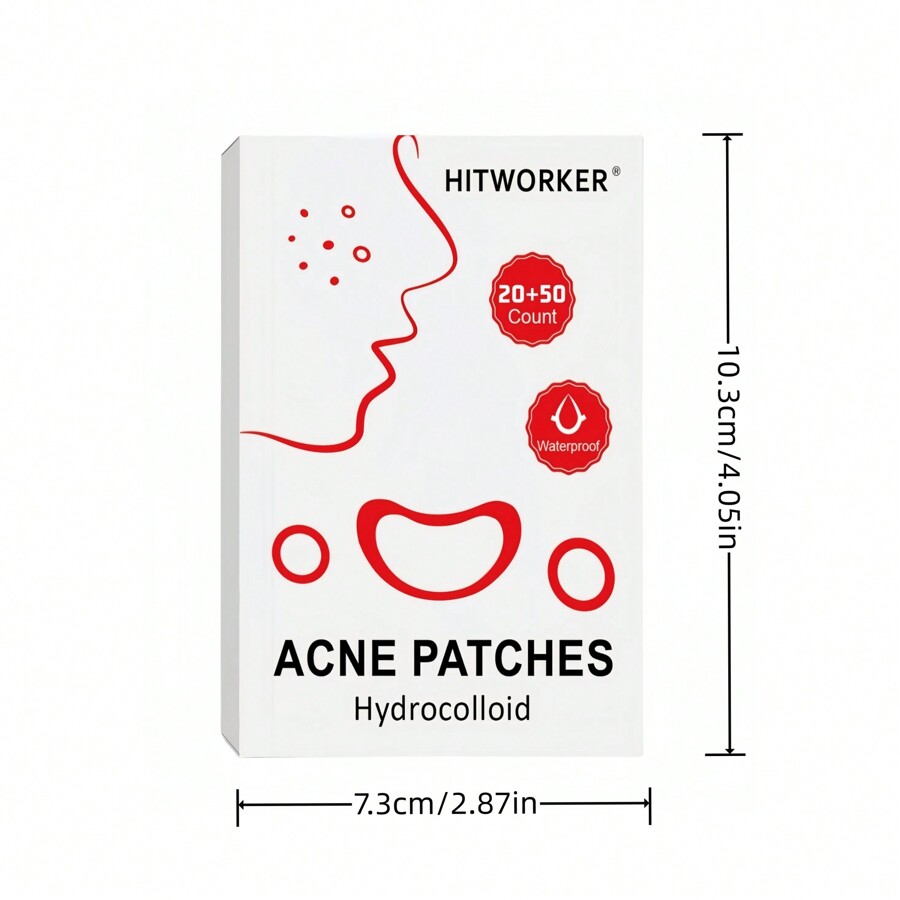 70 Patches Hydrocolloid Acne Patches, Blemishes Pimples Covering Patch ...