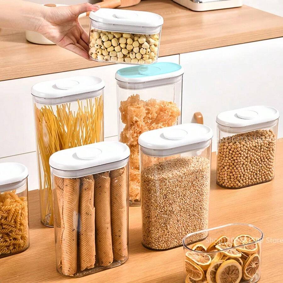 Pasta Storage Box Transparent Plastic Grain Seal Tank Spaghetti Storage ...
