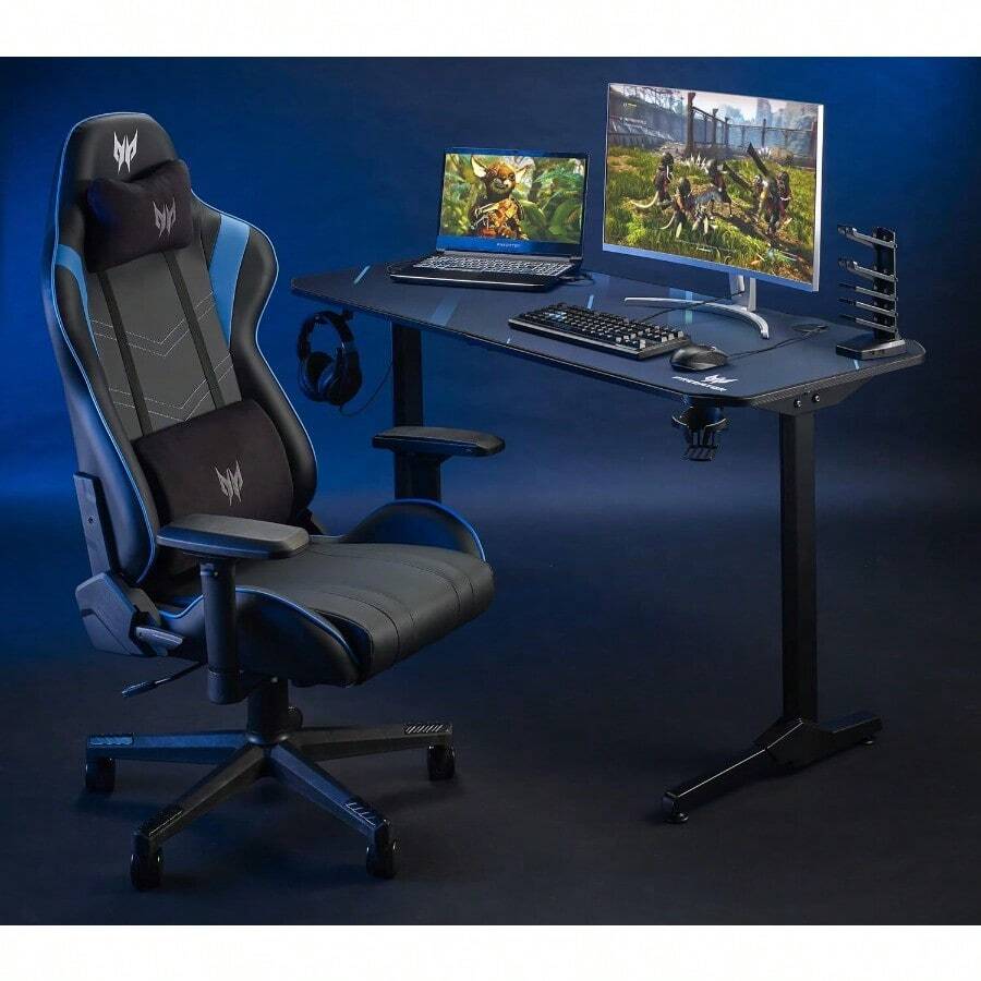 Predator Gaming Desk - 55 Inch Carbon Fibre Top Full-Surface Mouse Pad ...