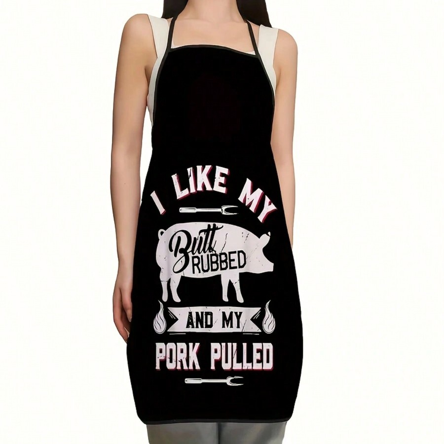 1pc Unisex Funny BBQ Apron, Featuring Cute Pig Design And Humorous ...