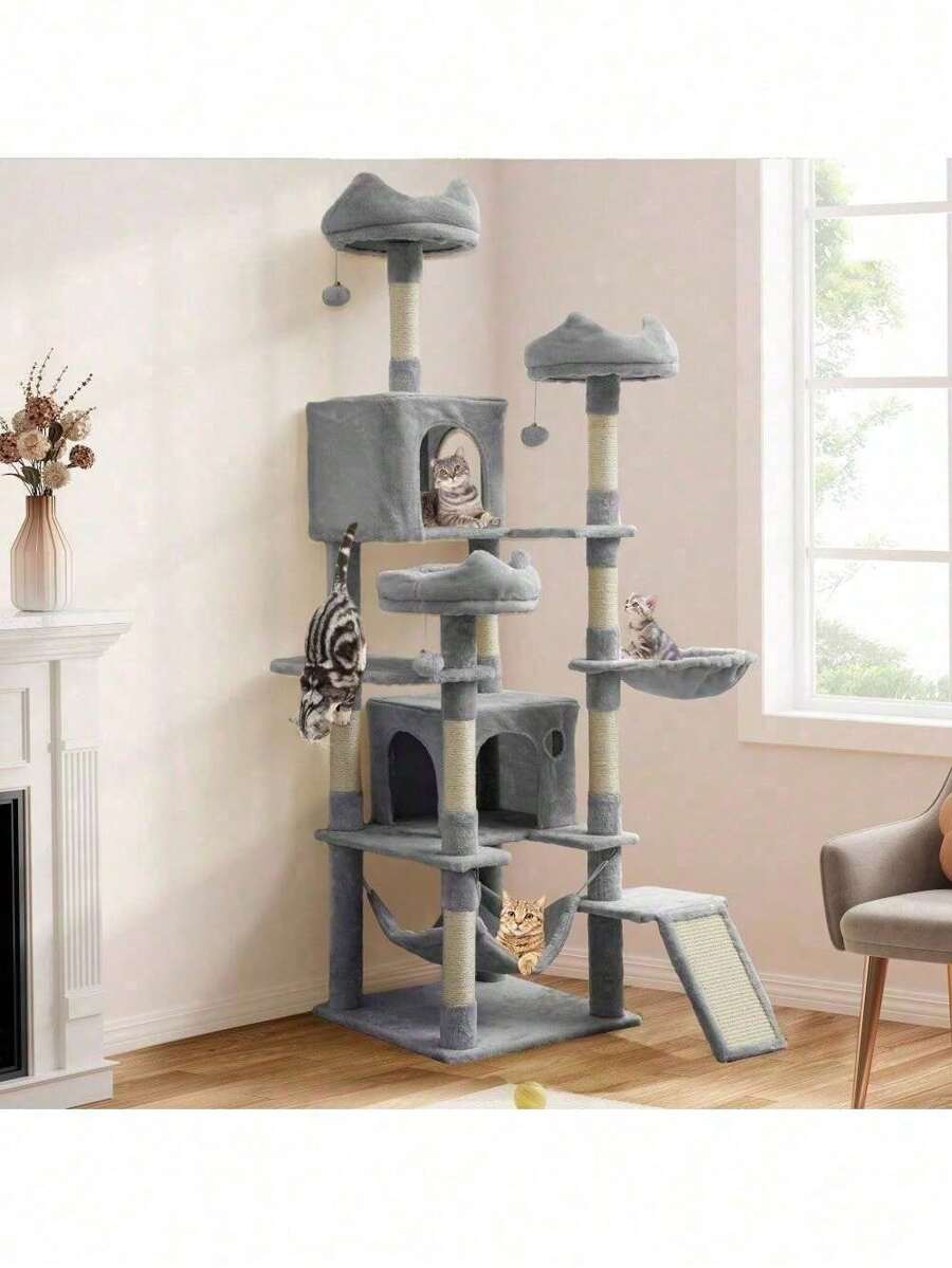 75 Inches Indoor Cat Tree Tall Cat Tower For Large Cats 20 Lbs Cat ...