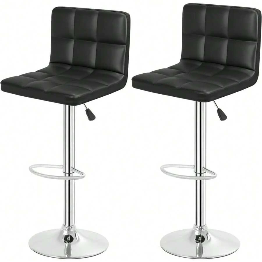 Bar Stools Set Of 2, Adjustable Swivel Bar Stools, Counter Height Bar ...