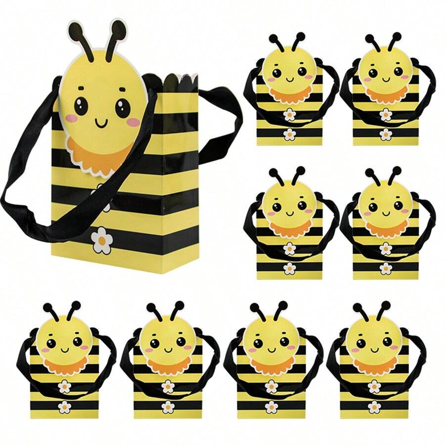 20PCS Honey Bee Small Gift Bags With Handles Bee Bags For Party Favor ...